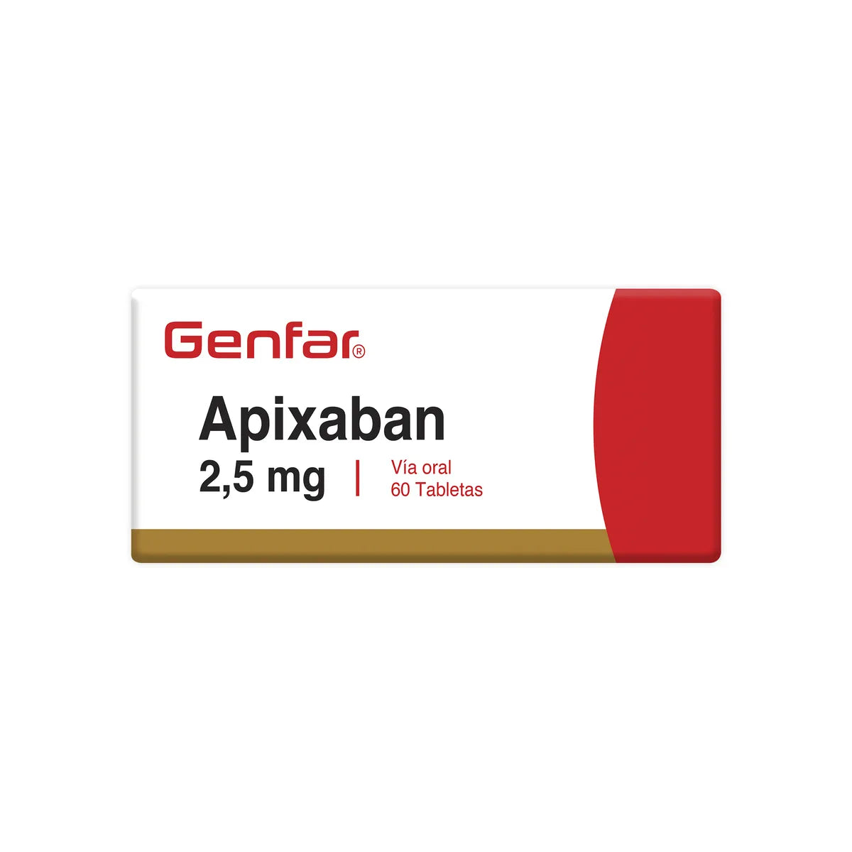 Apixaban 2.5mg Genfar Caja x 60 Tabletas – Droguerías Multifarma