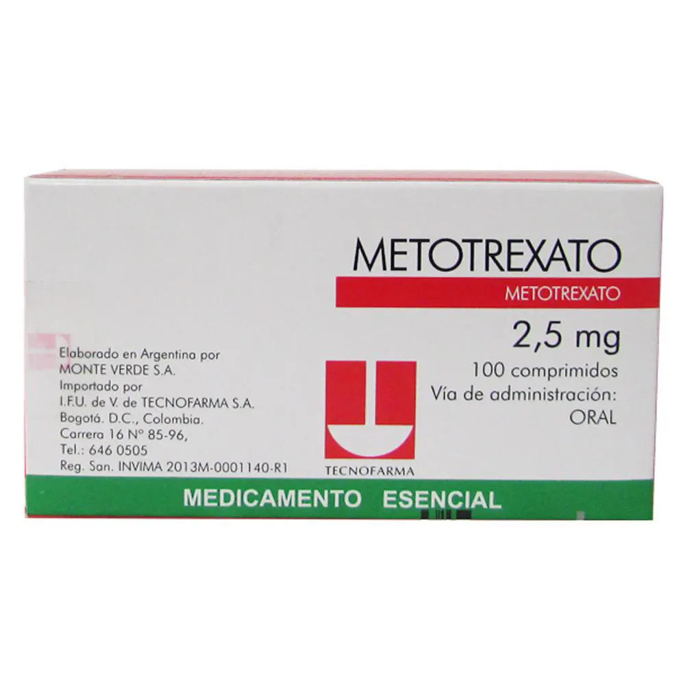 Metotrexato 2.5 Mg (Tecnofarma) Caja X 100 Comp (Metotrexato ...