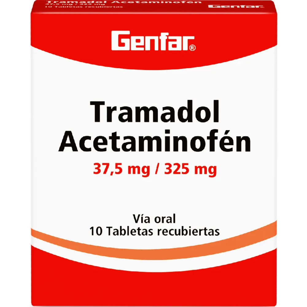 Tramadol + Acetaminofen 37.5 Mg/325 Mg (Genfar) Caja X 10 Tab (Acetami ...